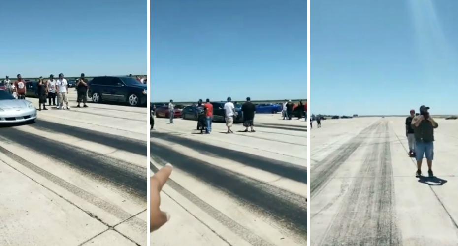 Condutor Novato Arranca Para Drag Race Em Marcha-Atrás